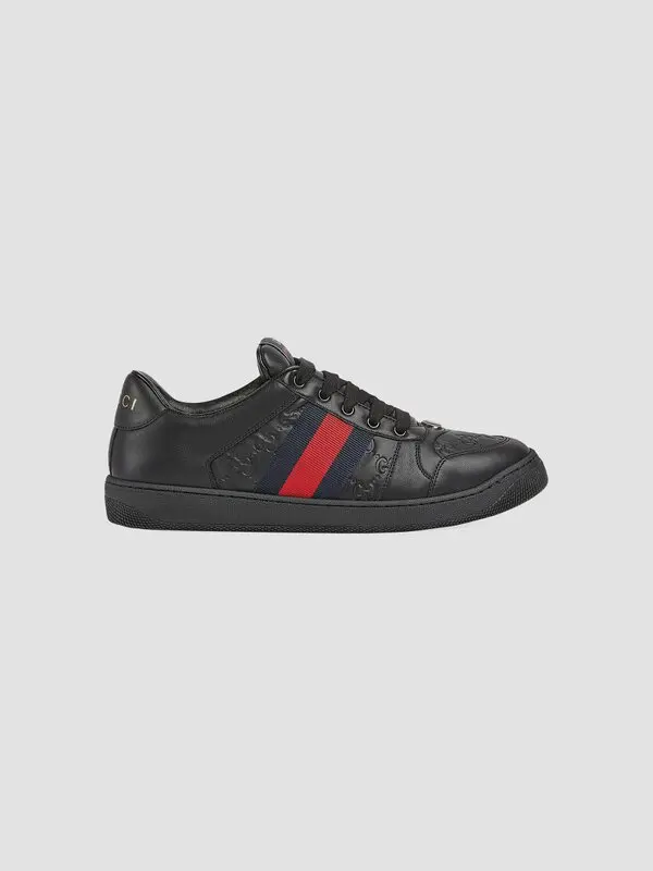 Gucci Screener Embossed-leather Sneakers