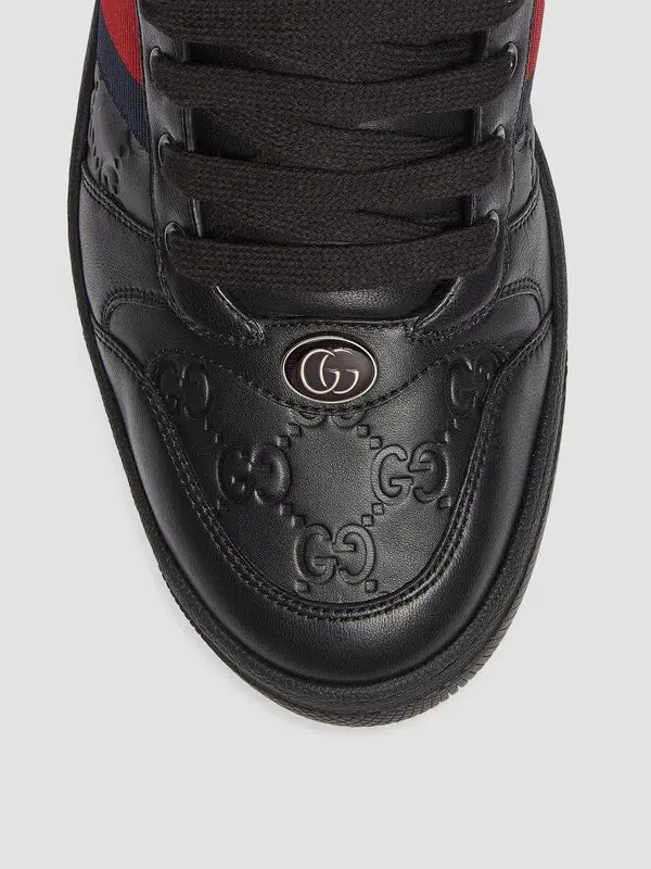 Gucci Screener Embossed-leather Sneakers