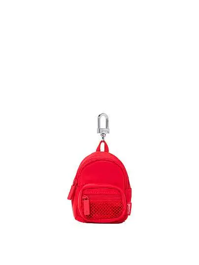 Pink Mini Backpack Keychain Charm - Red