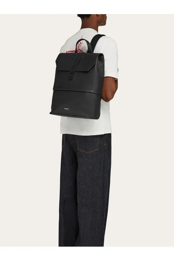 FERRAGAMO Backpack With Hug Buckle - Black