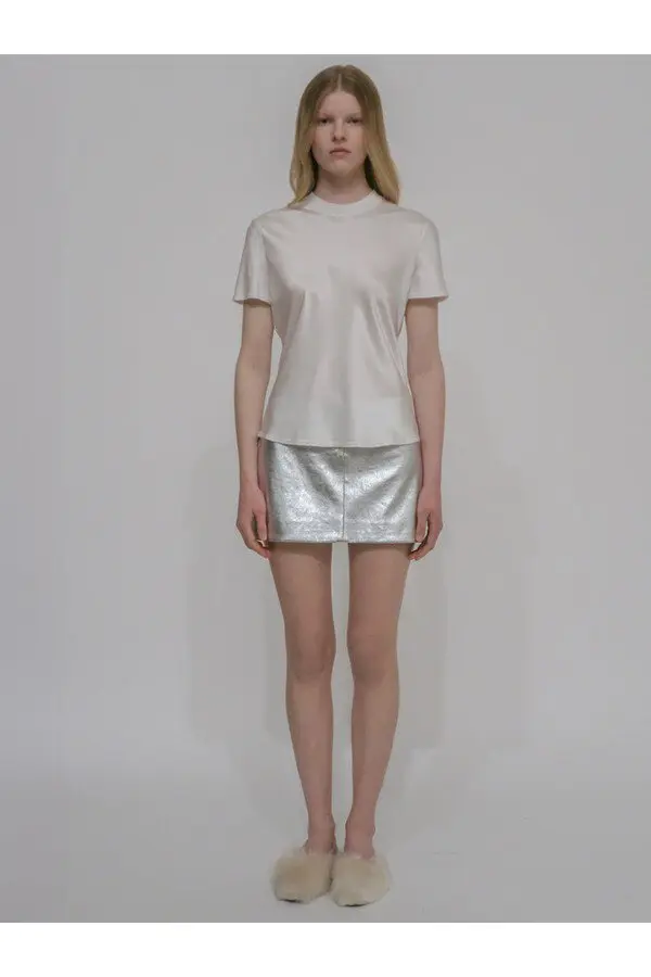 Rosetta Getty Mini Plonge Skirt - Silver