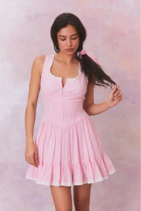 Loveshackfancy Ceronne Gingham Cotton Mini Dress In Red - 35% Off |  Editorialist