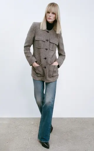 NILI LOTAN Gabriella Speckled Wool Jacket