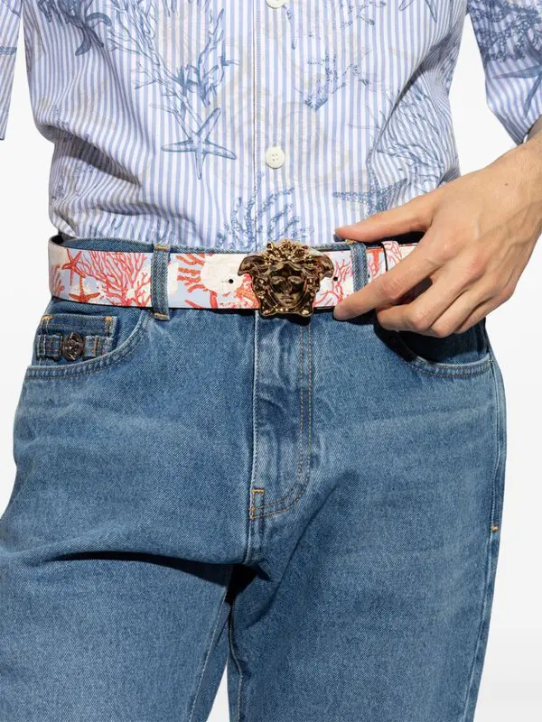 Versace La Medusa Leather Reversible Belt