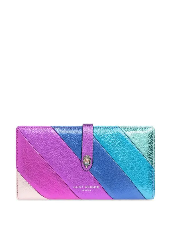 Kurt Geiger Diagonal Stripes Leather Wallet - Pink
