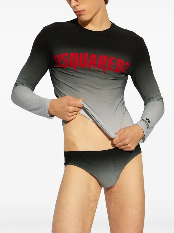 Dsquared2 Logo-Print Long-Sleeve T-Shirt - Black | Editorialist