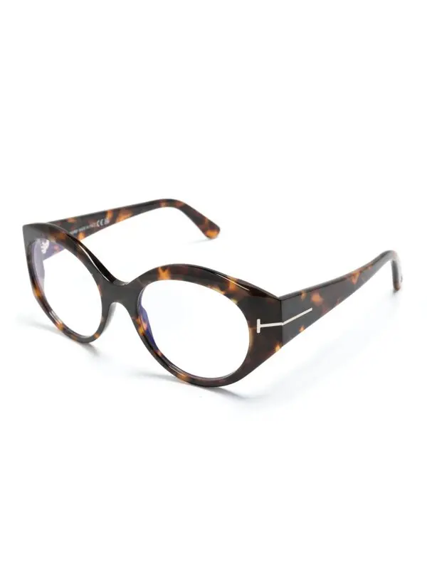 TOM FORD Tortoiseshell Oval-frame Glasses