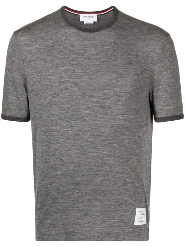 Thom Browne Ringer Cotton T-shirt - Grey