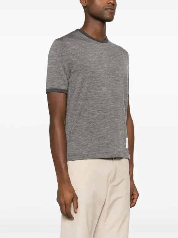 Thom Browne Ringer Cotton T-shirt - Grey
