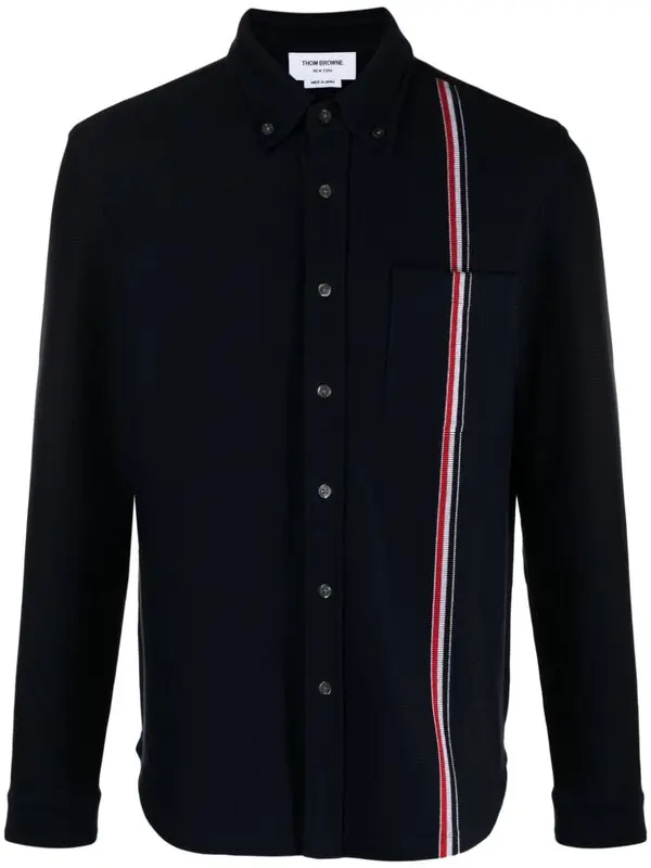 Thom Browne Rwb-stripe Cotton Shirt Jacket
