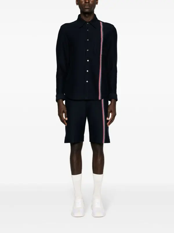 Thom Browne Rwb-stripe Cotton Shirt Jacket