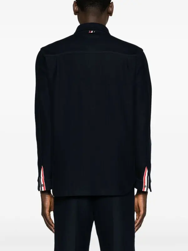 Thom Browne Rwb-stripe Cotton Shirt Jacket