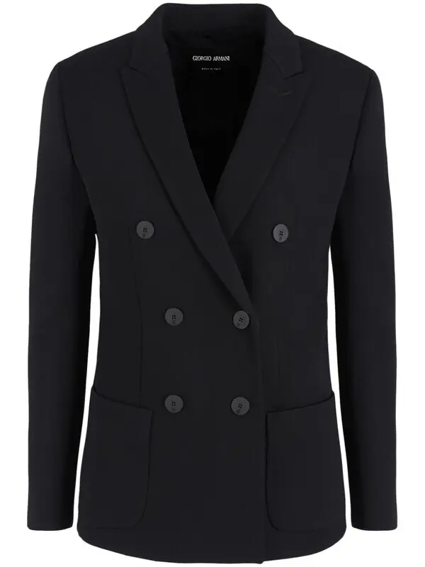 Giorgio Armani Notched-lapel Double-breasted Blazer - Black