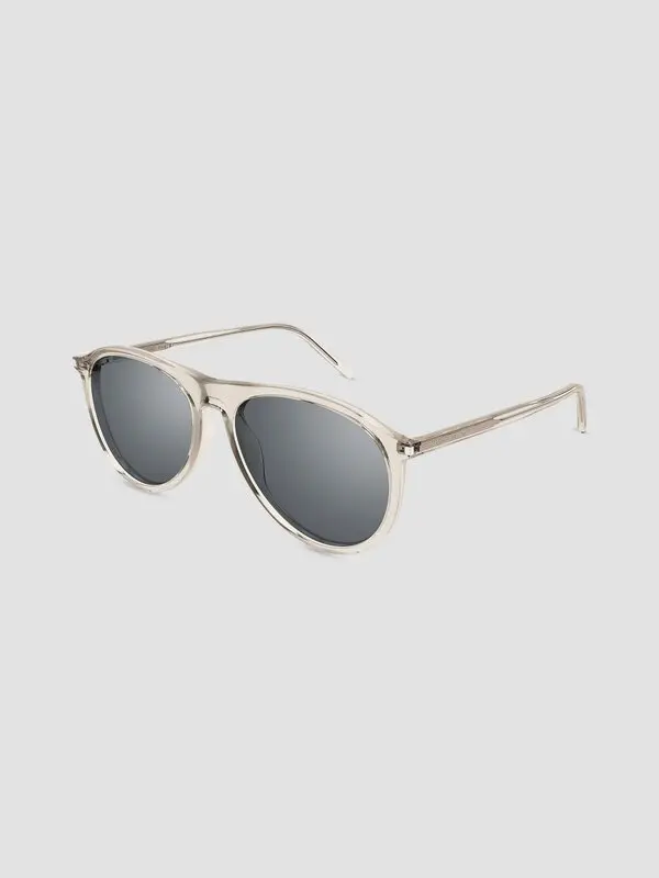 Saint Laurent Thin Acetate 56mm Pilot Sunglasses