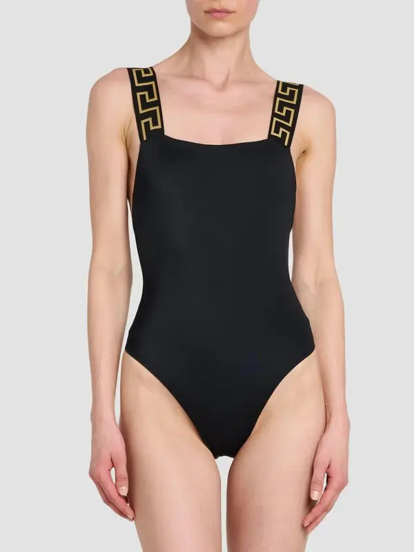 Versace La Greca One-piece Swimsuit - Black
