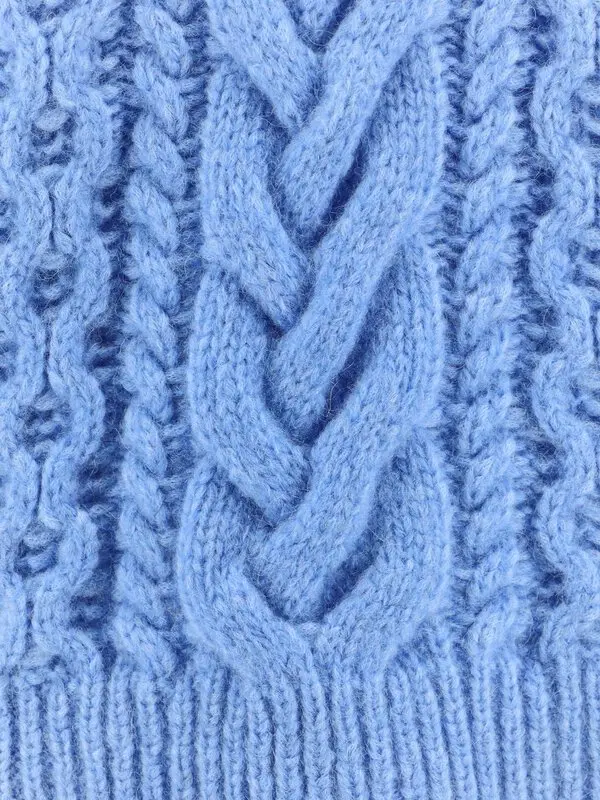 Stella McCartney Bicolor Alpaca Blend Turtleneck Sweater - Blue