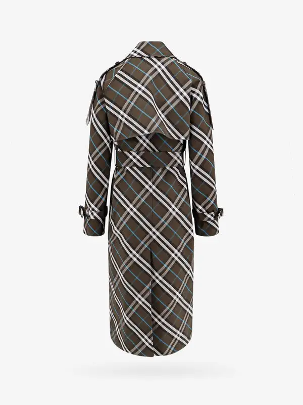 Burberry Trench Coat With Check Print