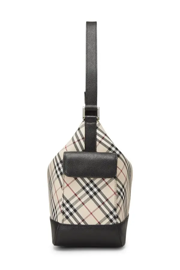 Burberry Check Jacquard Canvas Hobo
