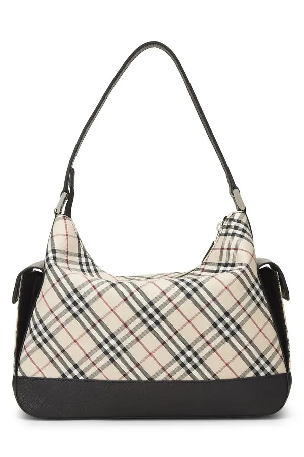 Burberry Check Jacquard Canvas Hobo