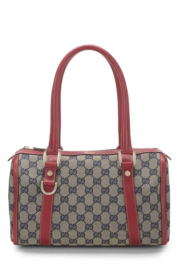 Gucci Original Gg Canvas D-ring Boston Handbag - Red
