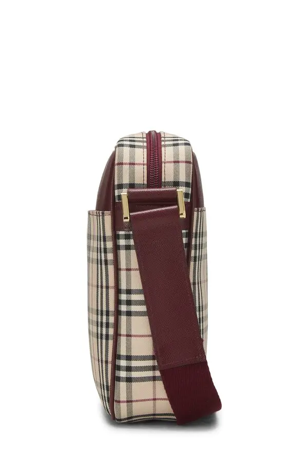 Burberry Vertical Camera Bag In House Check Canvas And Leather