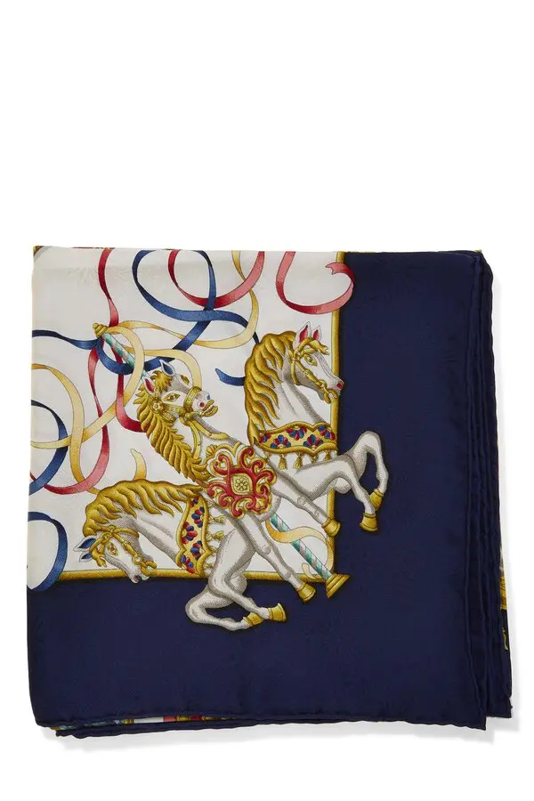 Hermès Multicolor 'luna Park' Silk Scarf 90