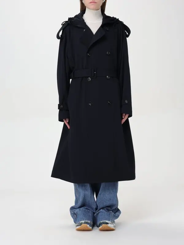 Bottega Veneta Double Breasted Trench Coat - Blue