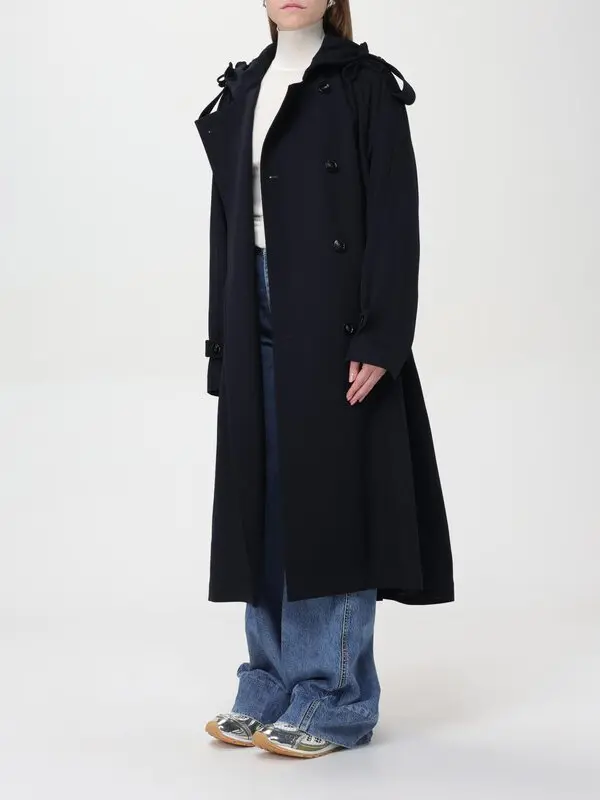 Bottega Veneta Double Breasted Trench Coat - Blue