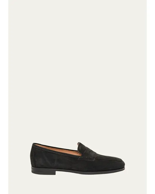 Santoni Carla Suede Penny Loafers