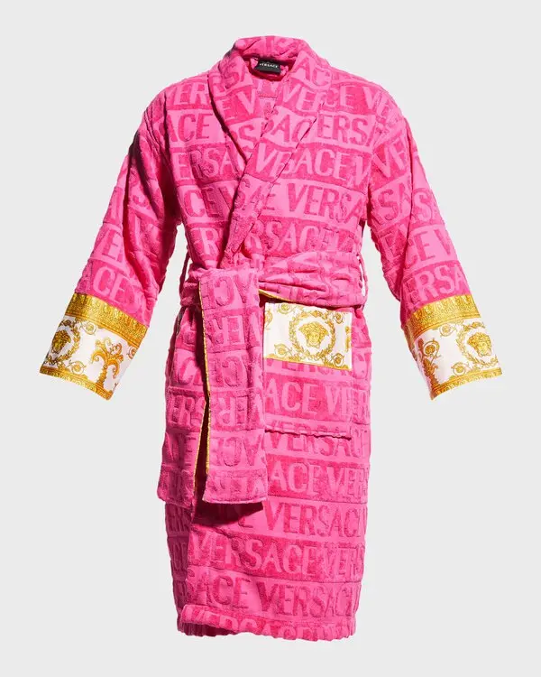 Versace Barocco Sleeve Robe - Pink