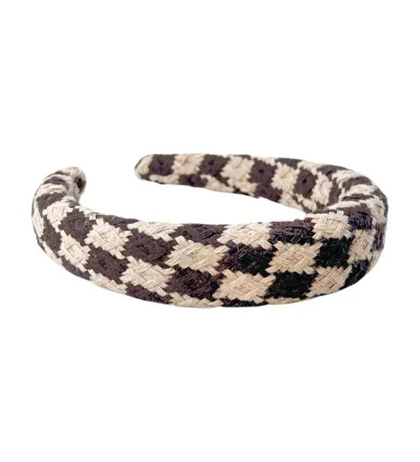 HEADBANDS OF HOPE Checkered Padded Headband - Brown