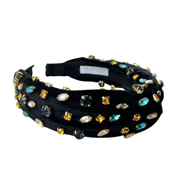 HEADBANDS OF HOPE Velvet Gem Headband - Black