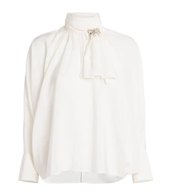 Max Mara Silk Crepe De Chine Blouse - White