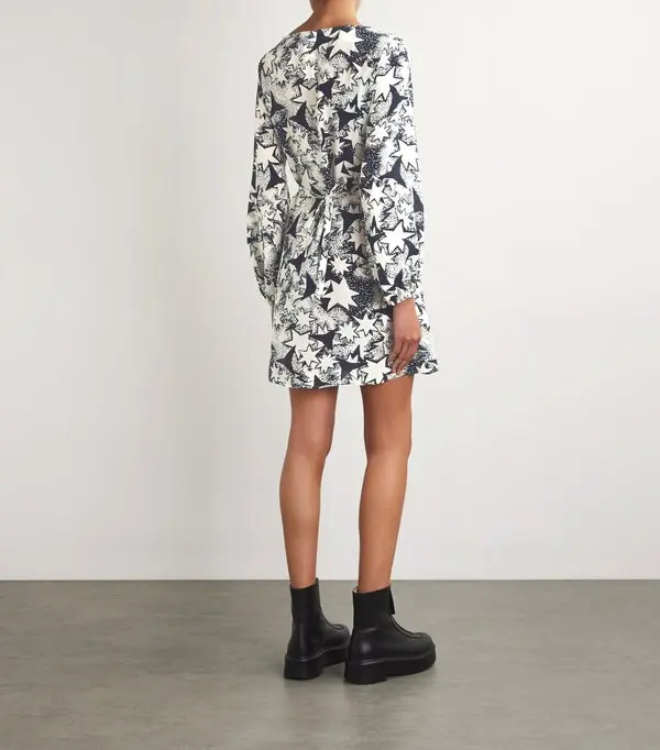 Max Mara Silk Star Print Dress In Blue - 34% Off | Editorialist