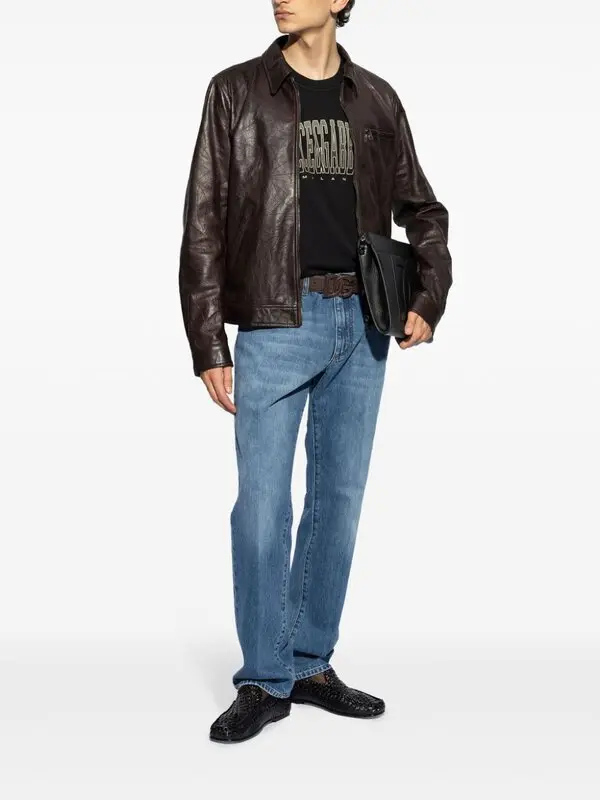 DOLCE & GABBANA ダークブラウン レザージャケット 50 Leather jacket in Brown for Men | Dolce&Gabbana® US