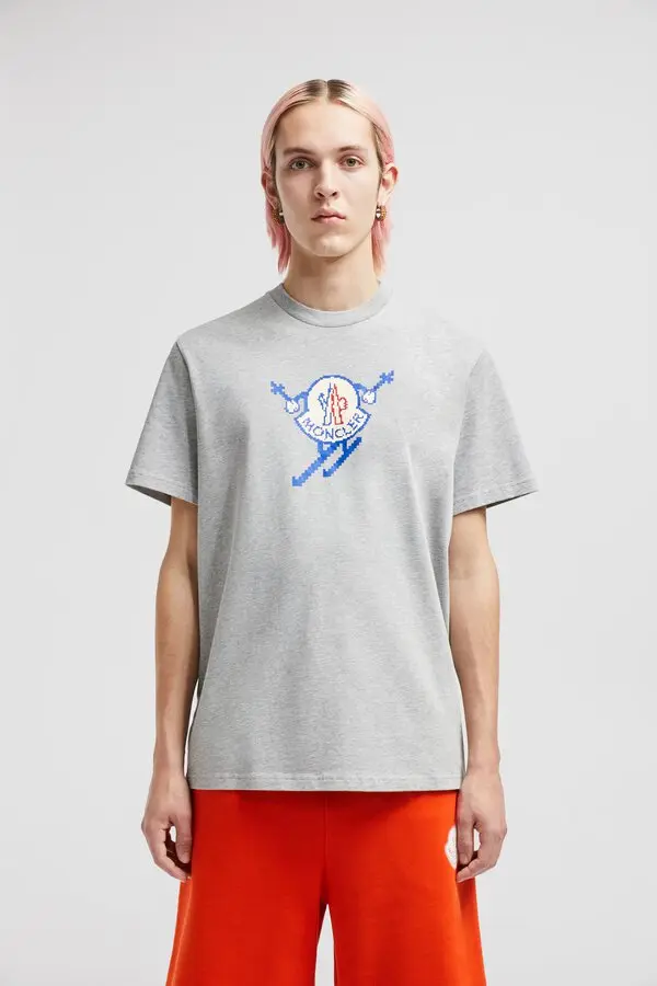 Moncler Ski Logo Cotton T-Shirt - Grey | Editorialist