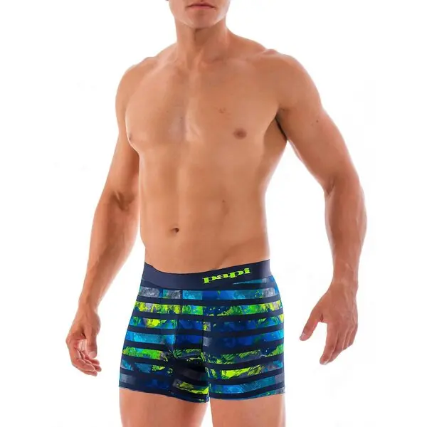 Papi Men's Intergalactic Mid Trunk Underwear – 4-Way Stretch, Moisture Wicking, Printed Mesh, Low Rise With Contoured Pouch - View #8