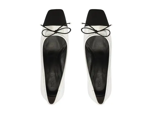 Schutz Arissa Croc Embossed Leather Block Heels - Black