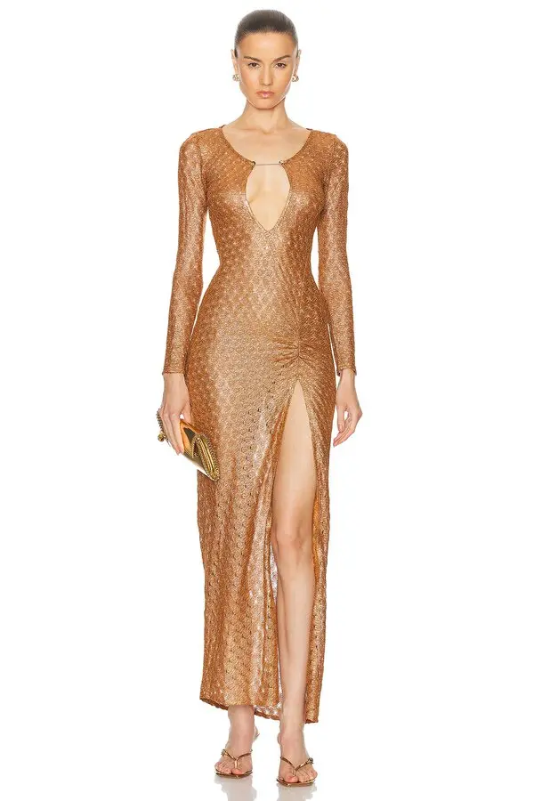 Missoni Long Cover Up Dress In Brown In Roasted Pecan - 58% Off |  Editorialist