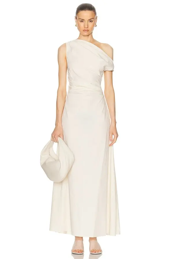 phare silk dress ivory STAUD Phare Silk Dress