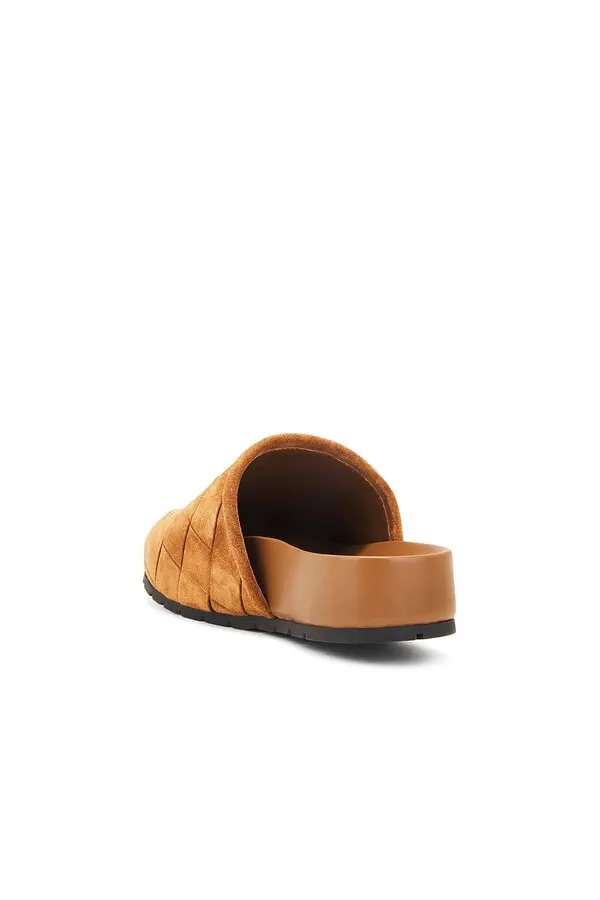Bottega Veneta Reggie Flat Slides - Caramel