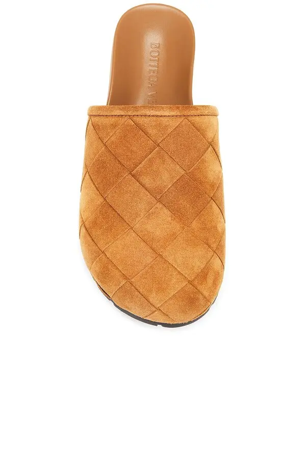 Bottega Veneta Reggie Flat Slides - Caramel