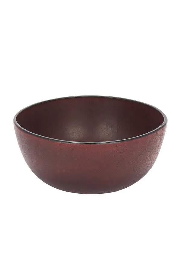 HUNTING SEASON Molded Leather Bowl In Red - Deep Red