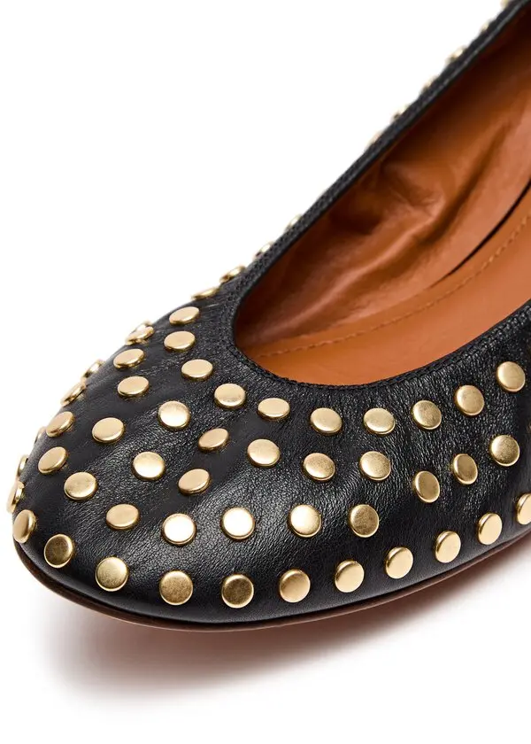 LANVIN Studded Leather Ballerinas