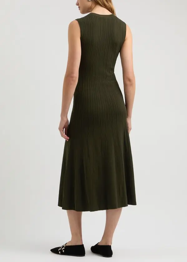 FRAME Ribbed-knit Midi Dress