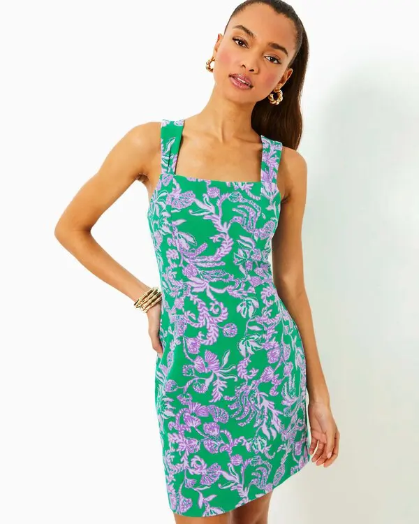 Lilly Pulitzer Montrey Stretch Shift Dress - Brazilian Green Salty Sandbar  | Editorialist