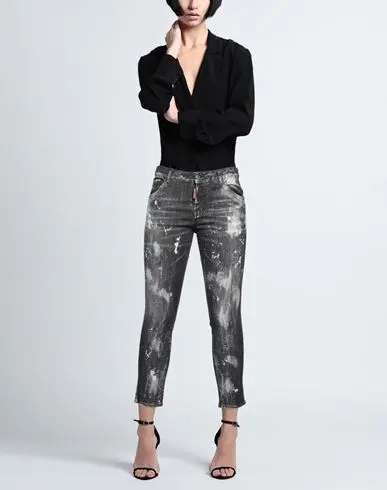 Dsquared2 Distressed High Waisted Tapered Jeans