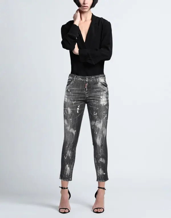 Dsquared2 Distressed High Waisted Tapered Jeans