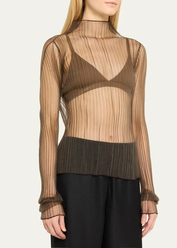 AISLING CAMPS Modern Mist Plissé Top - Smoke