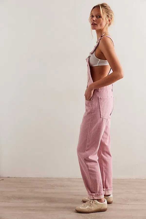 Free People We The Free Ziggy Island Striped Overalls